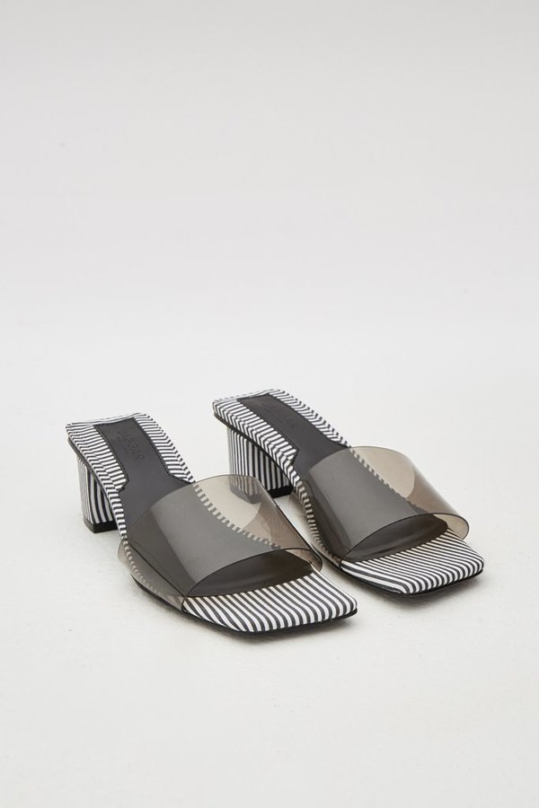 jaggar PVC Stripe Slide - gray | Garmentory