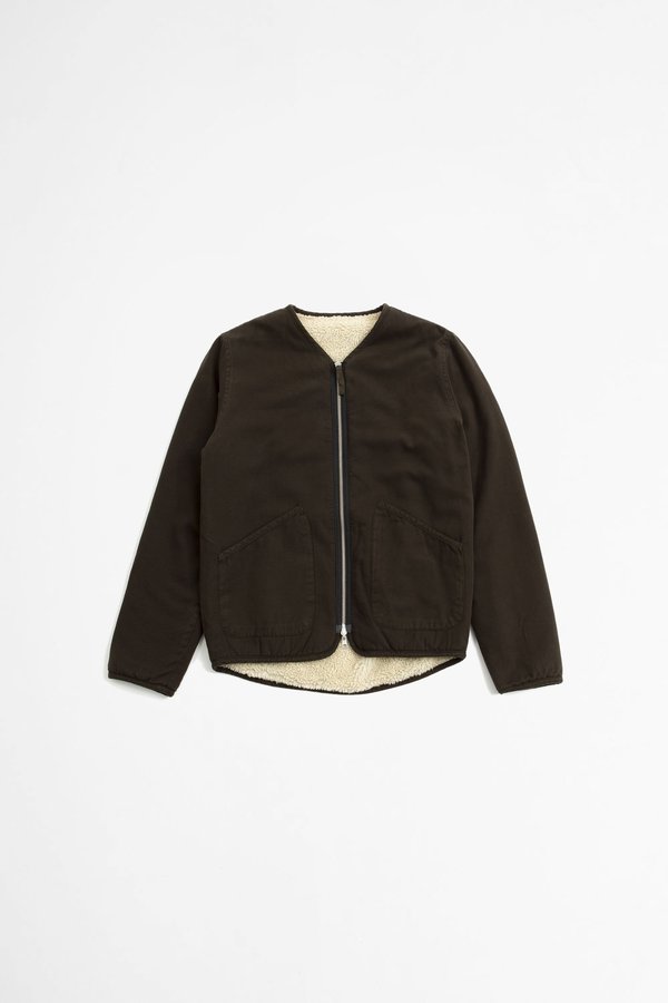 Universal Works Military liner jacket canvas - olive | Garmentory