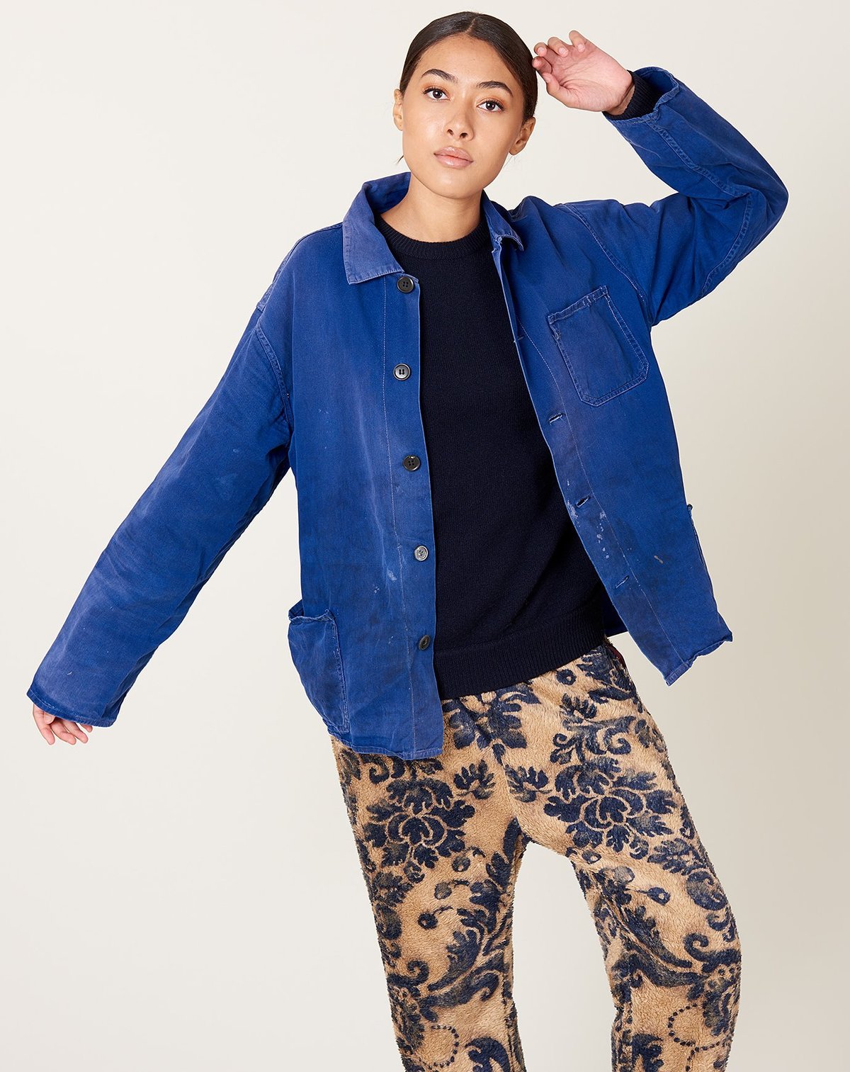 Vintage Chore Coat in Distressed Wash Indigo | Garmentory