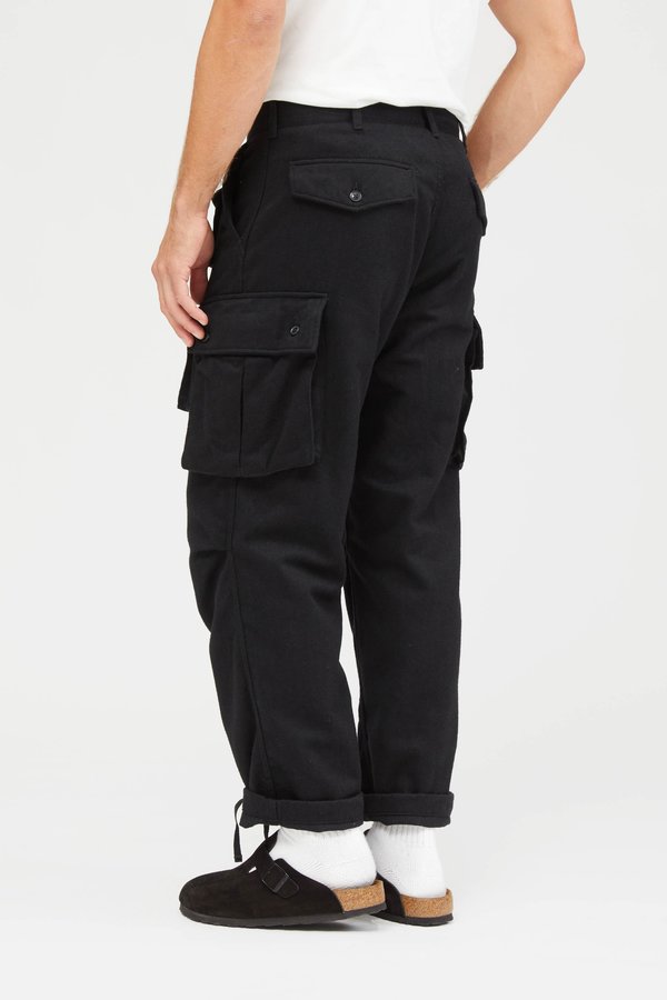 Engineered Garments Wool Cotton Flannel Fa Pant - Black | Garmentory
