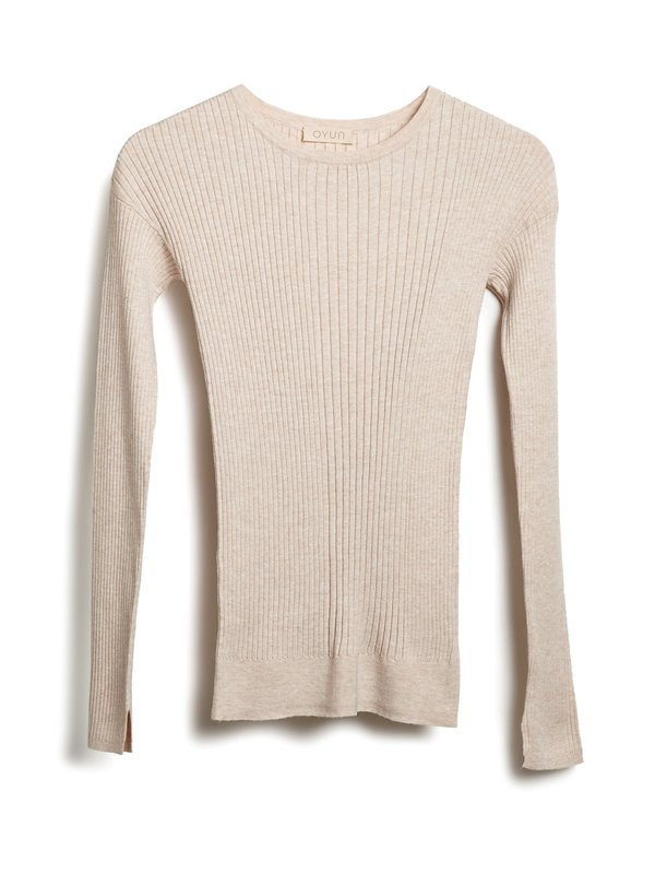Oyun Ribbed Crew Neck - Ivory | Garmentory