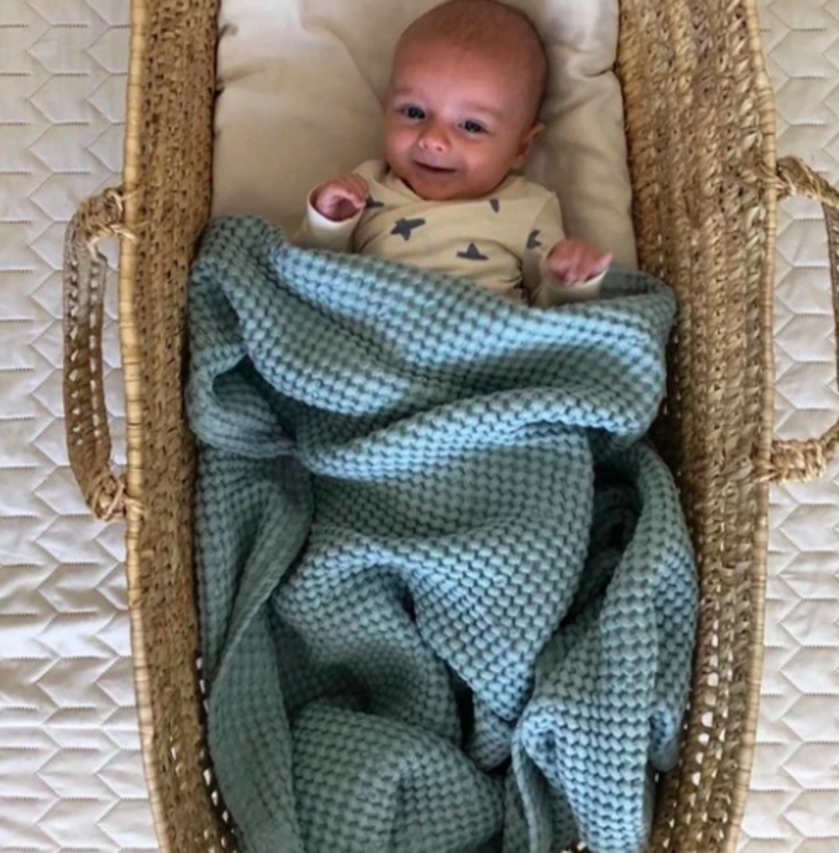 Kids Murray & Finn Waffle Blanket - Sky Blue | Garmentory