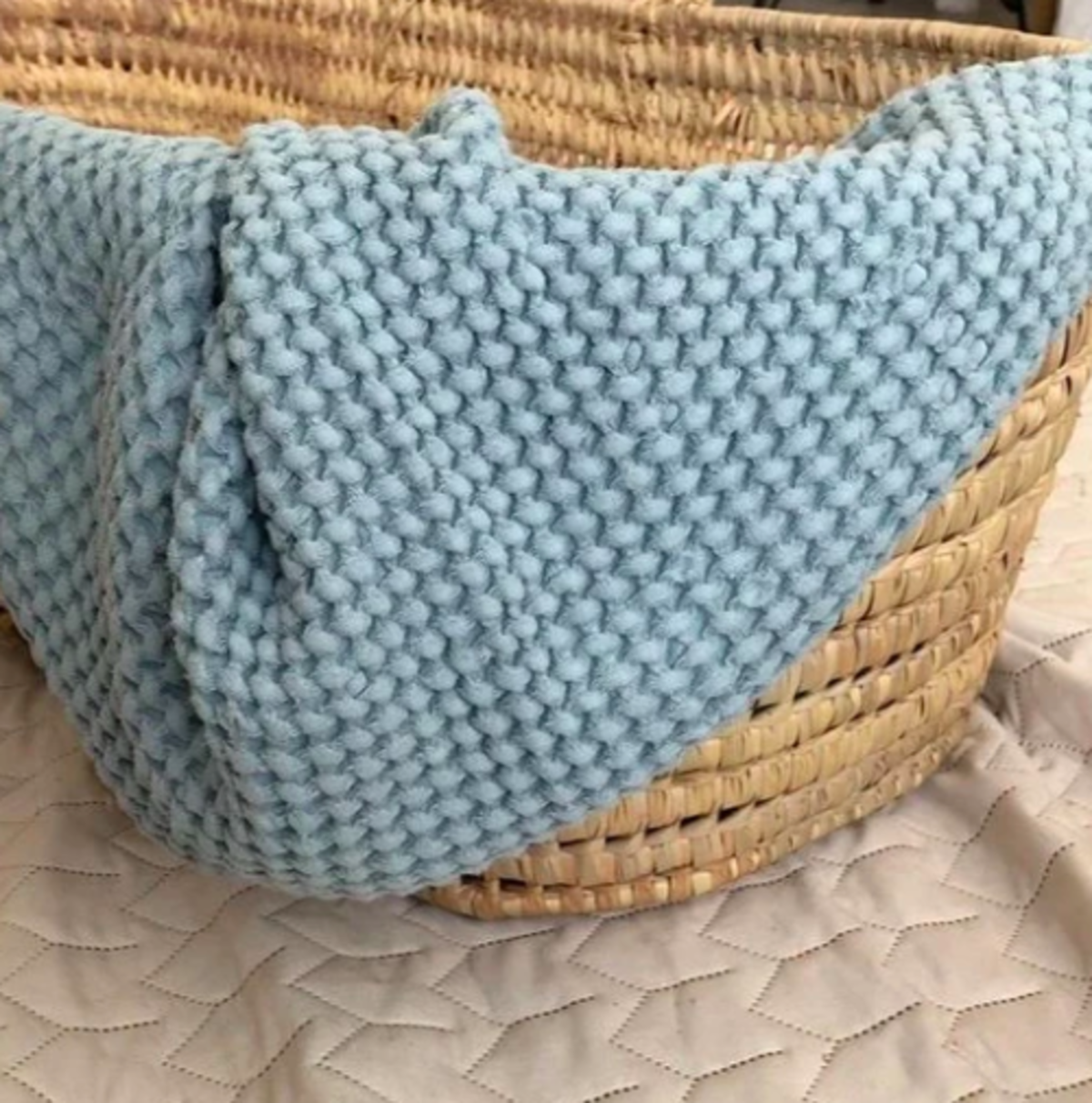 Kids Murray & Finn Waffle Blanket - Sky Blue | Garmentory