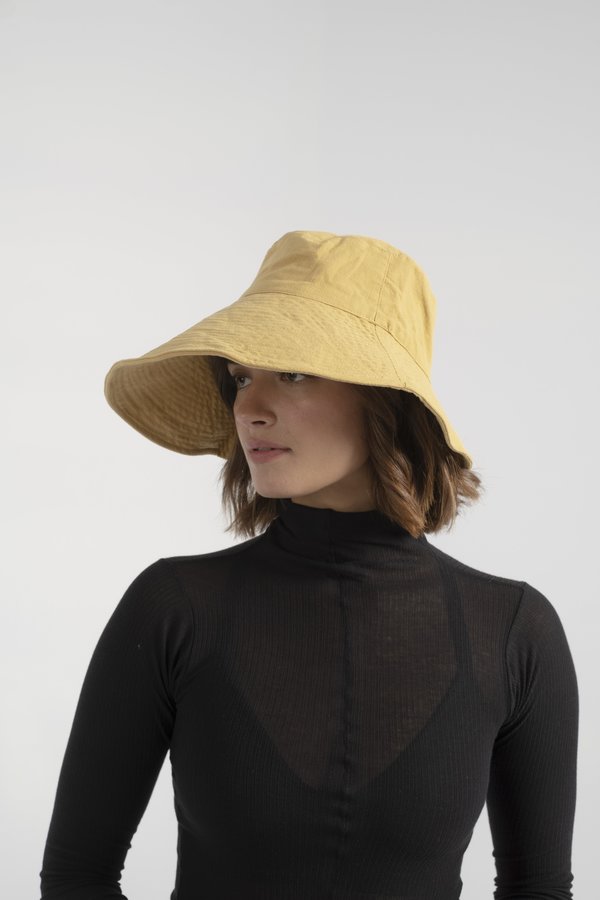 Freya Linen Bucket Hat - Corn | Garmentory