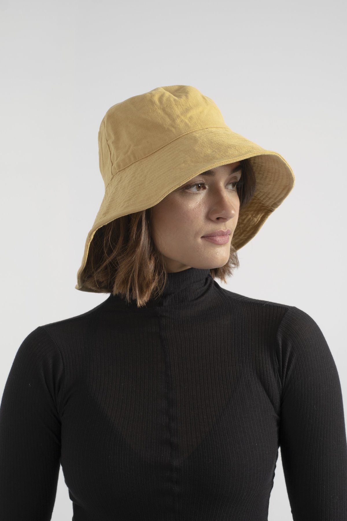 Freya Linen Bucket Hat - Corn | Garmentory