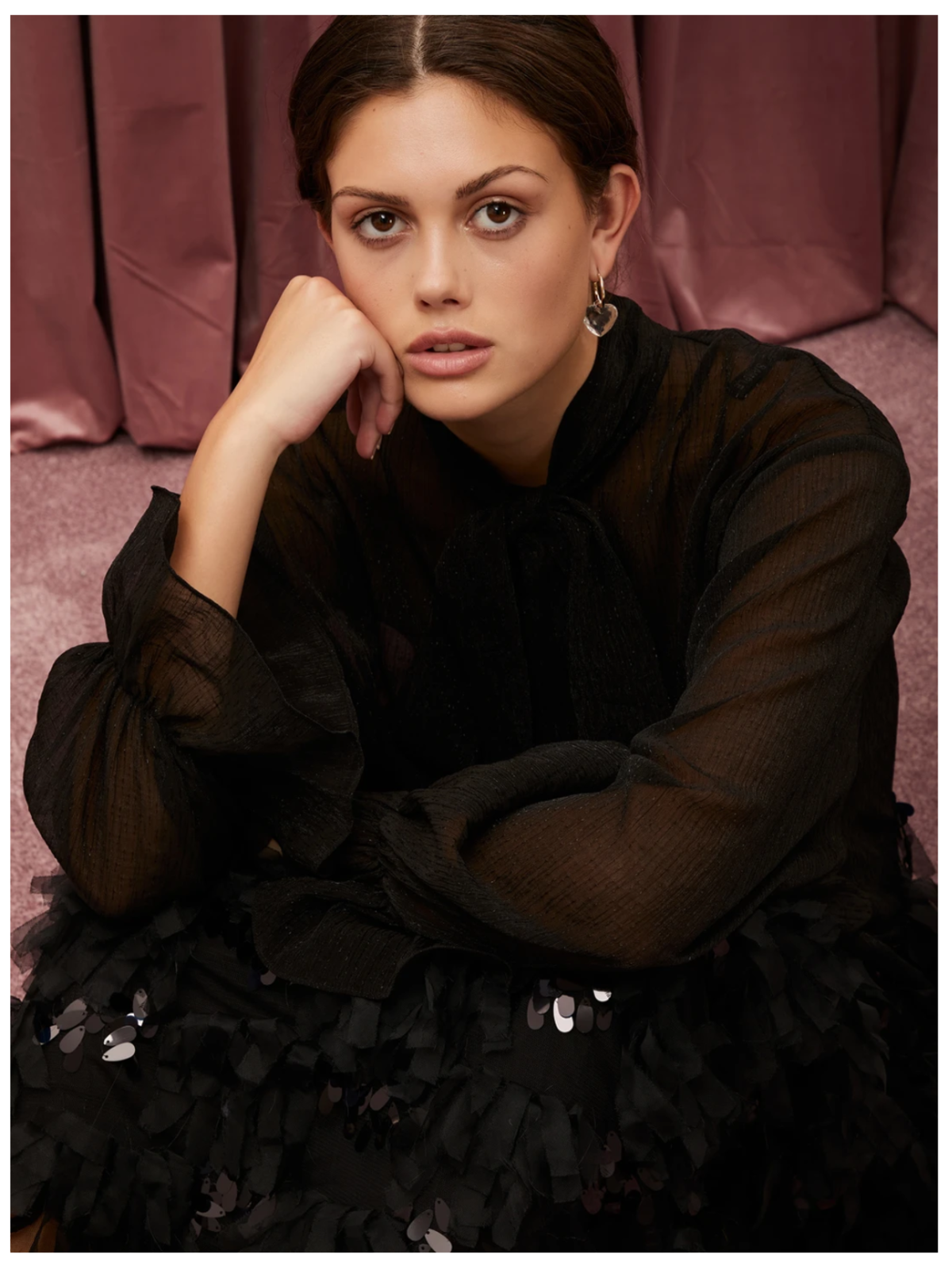 Sister Jane Ruffle Ready Bow Midi Dress - Black | Garmentory