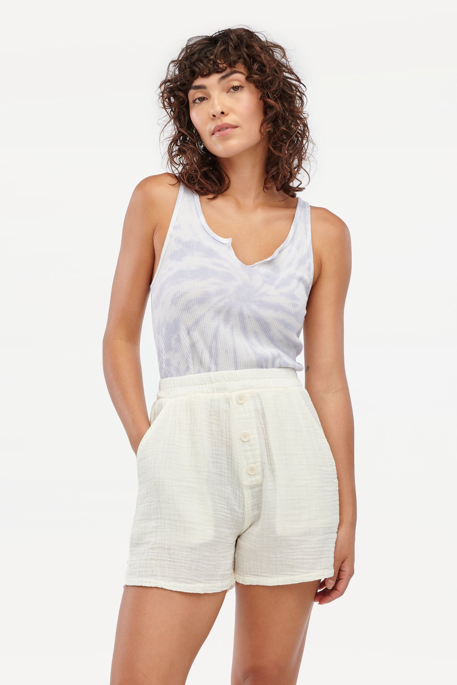 Lacausa Joni Shorts - Oat Milk | Garmentory