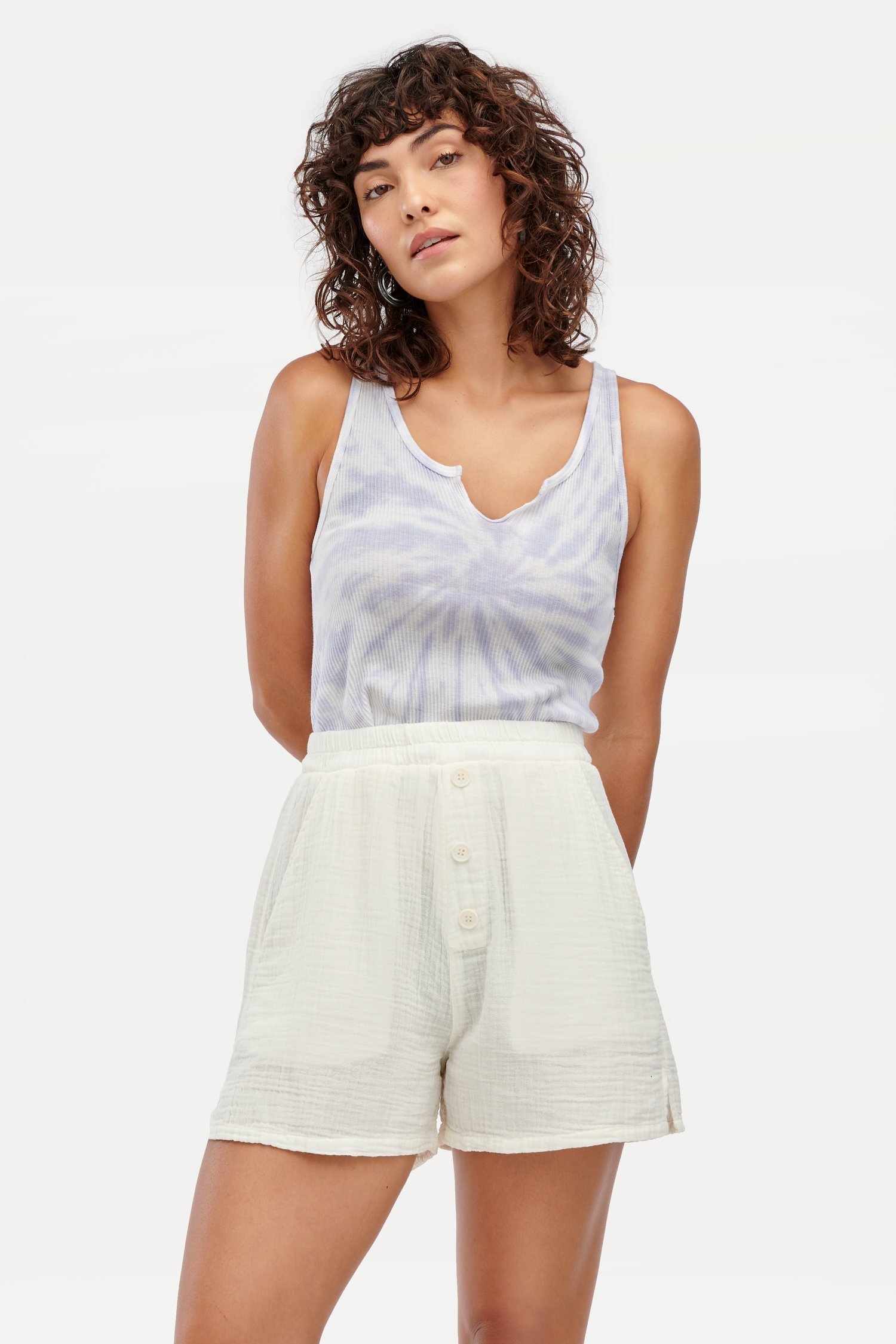 Lacausa Joni Shorts - Oat Milk | Garmentory