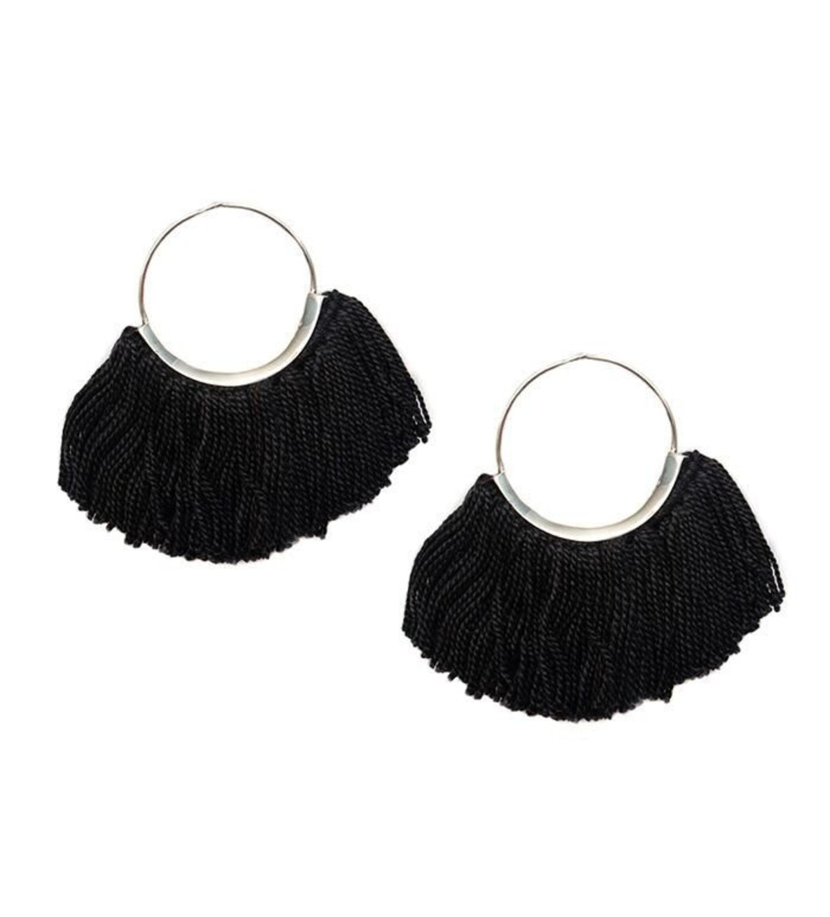 Fringe Ridge Hoop - Black || Erin Considine | Garmentory