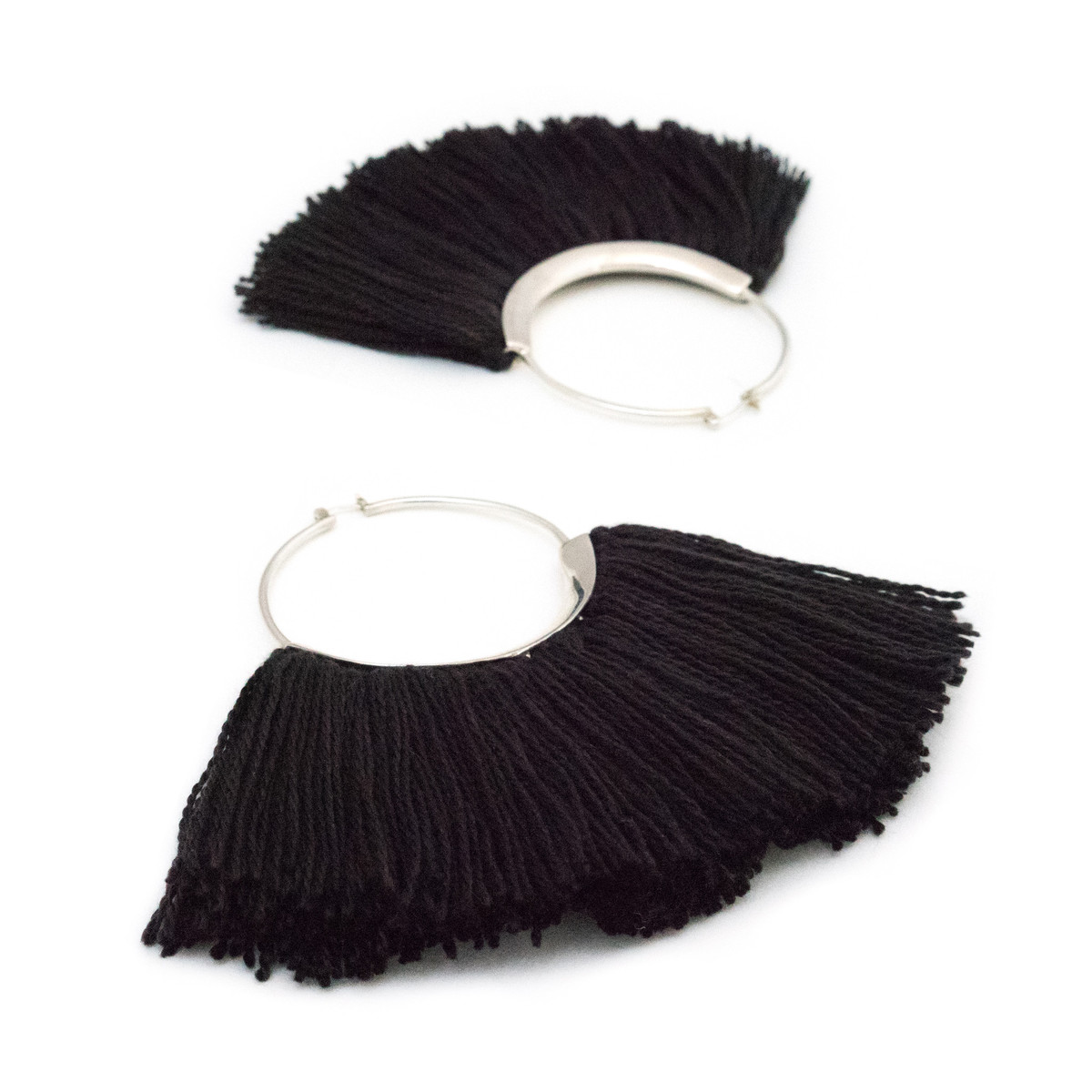 Fringe Ridge Hoop - Black || Erin Considine | Garmentory