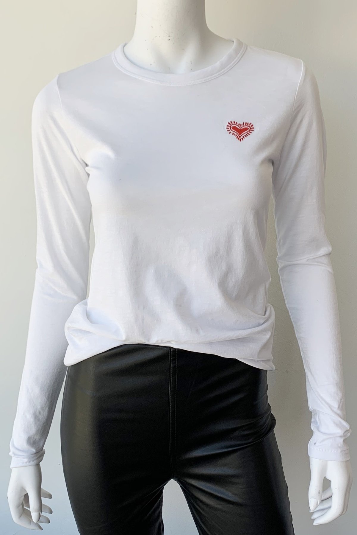 Rag & Bone Embroidered Heart Long Sleeve Tee - White | Garmentory