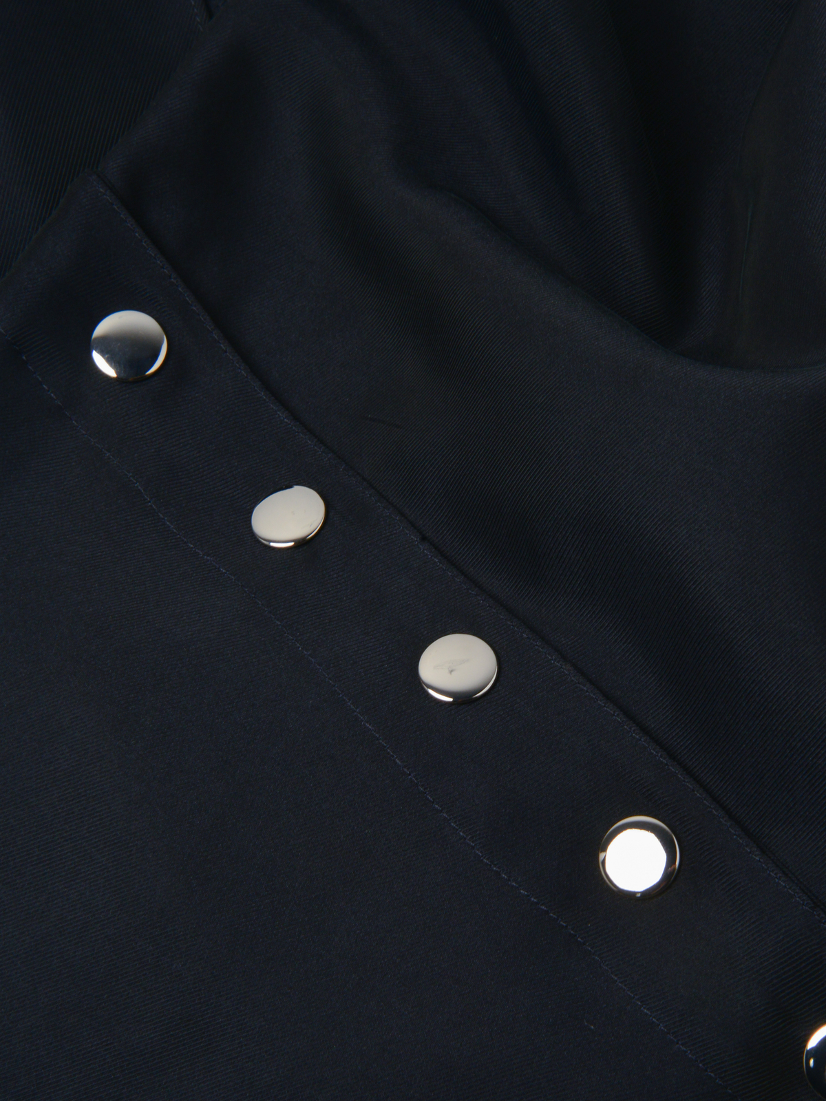 Tibi Asymmetric Flap Snap Dress - Dark Navy | Garmentory