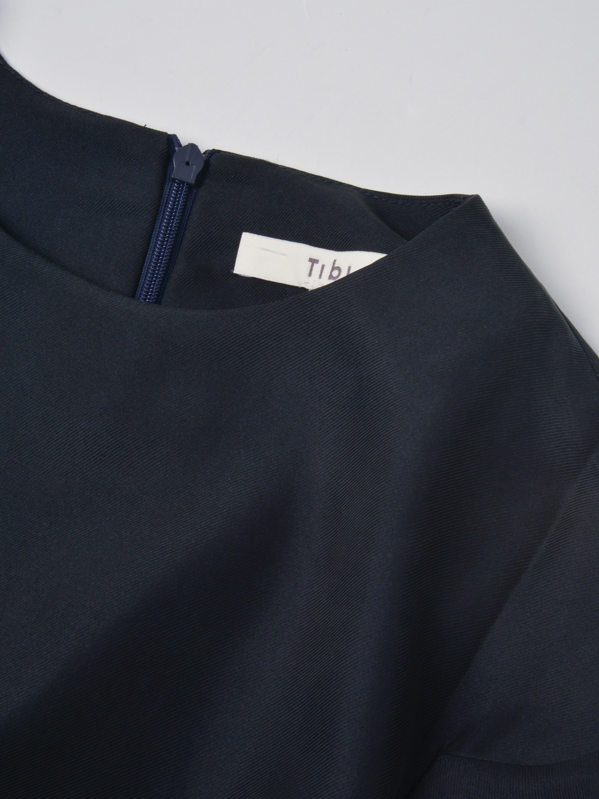 Tibi Asymmetric Flap Snap Dress - Dark Navy | Garmentory