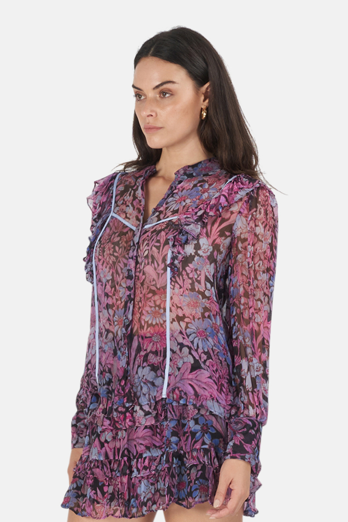 LoveShackFancy Beatrix Blouse - Midnight Light | Garmentory