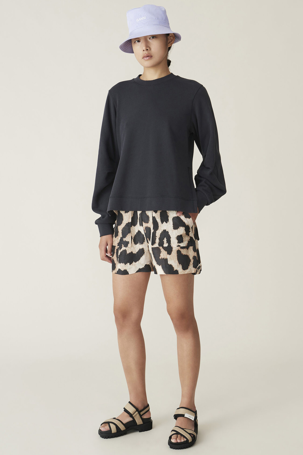 Ganni Silk Linen Shorts - Maxi Leopard | Garmentory
