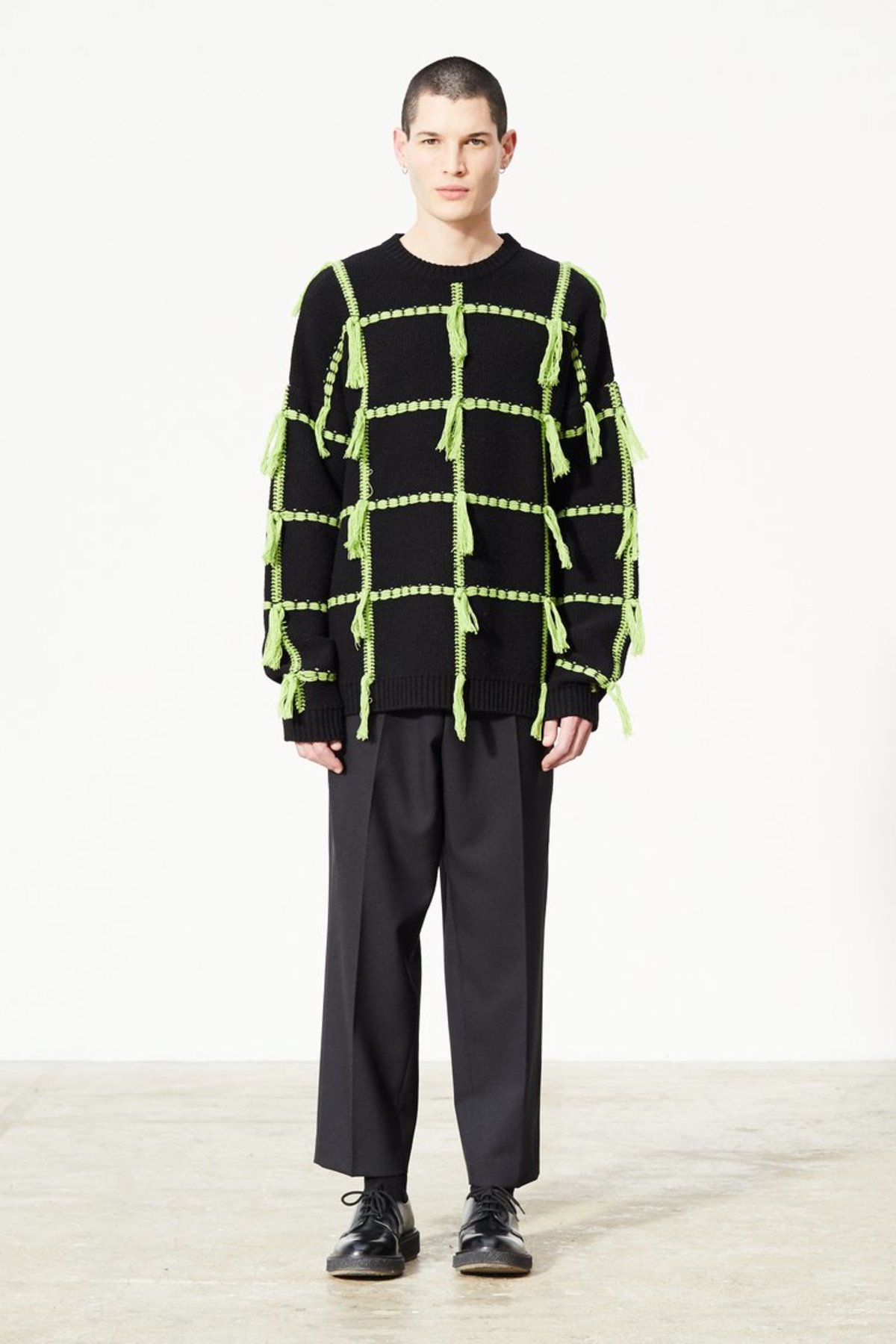 Études Studio REI Checked Neon Sweater | Garmentory