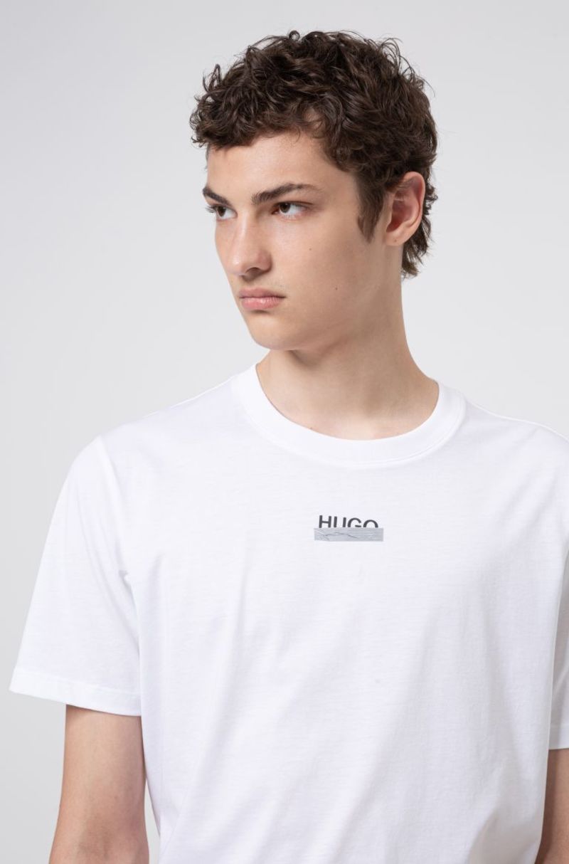 Hugo Boss Hugo Durned U204 Tape Logo T Shirt White Garmentory