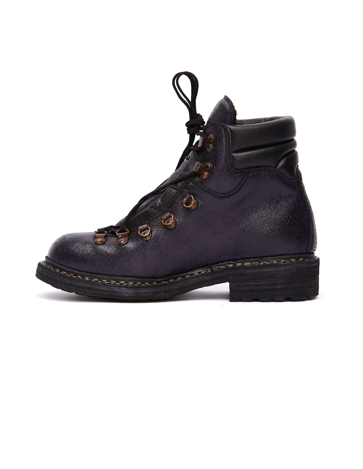 Guidi Purple Grained Leather Hiking Boots | Garmentory