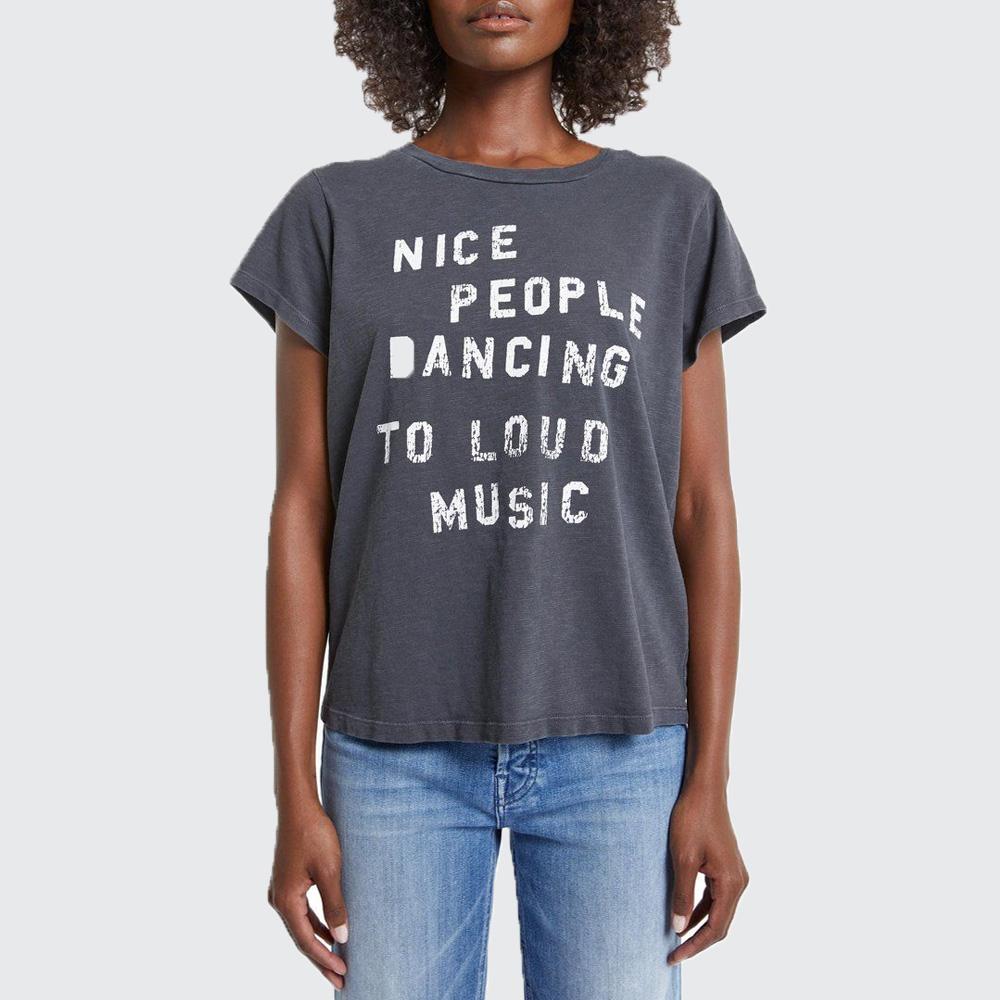 Mother Denim The Boxy Goodie Goodie Tee - Nice People Dancing To Loud ...