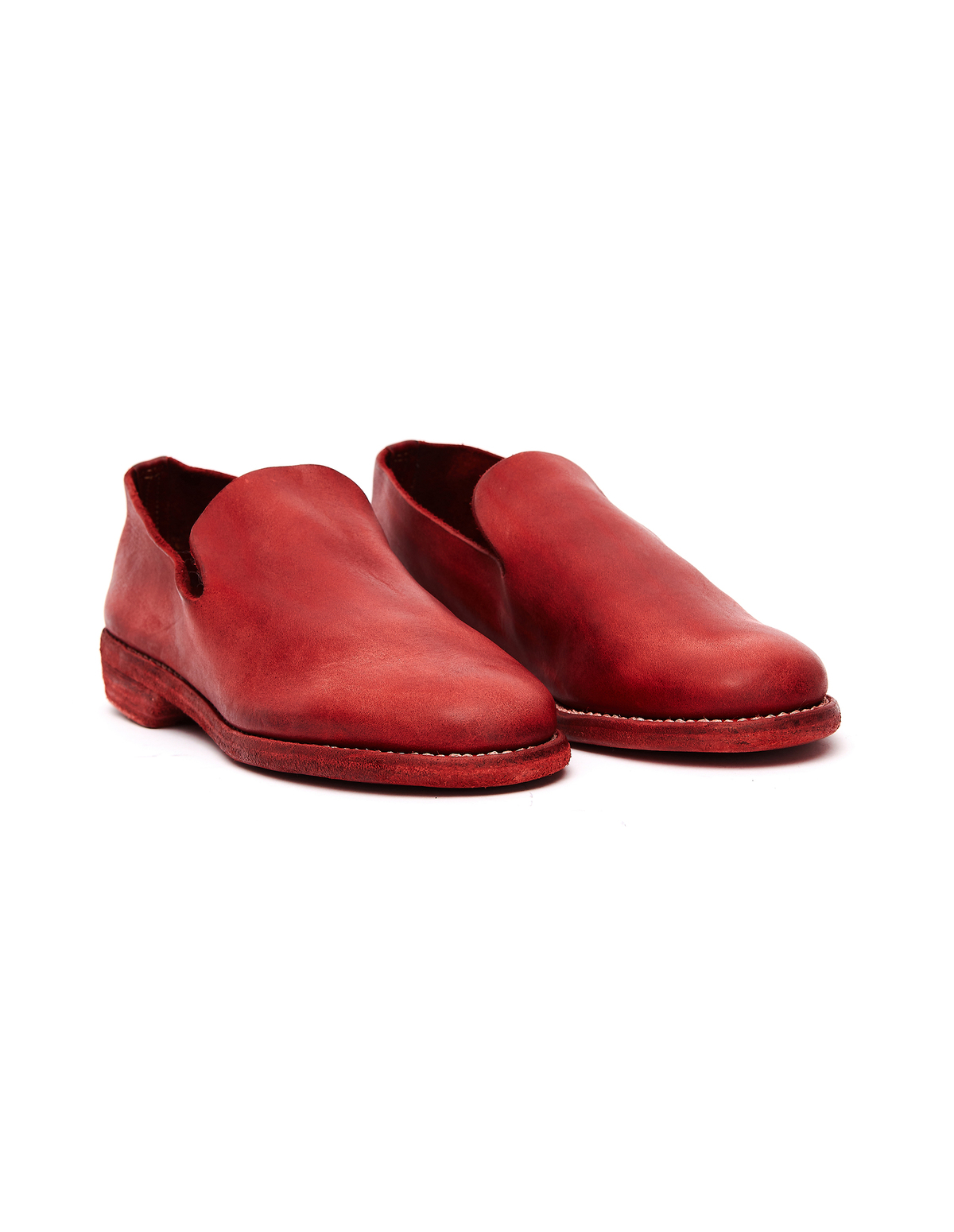 Guidi Red Leather Loafers | Garmentory