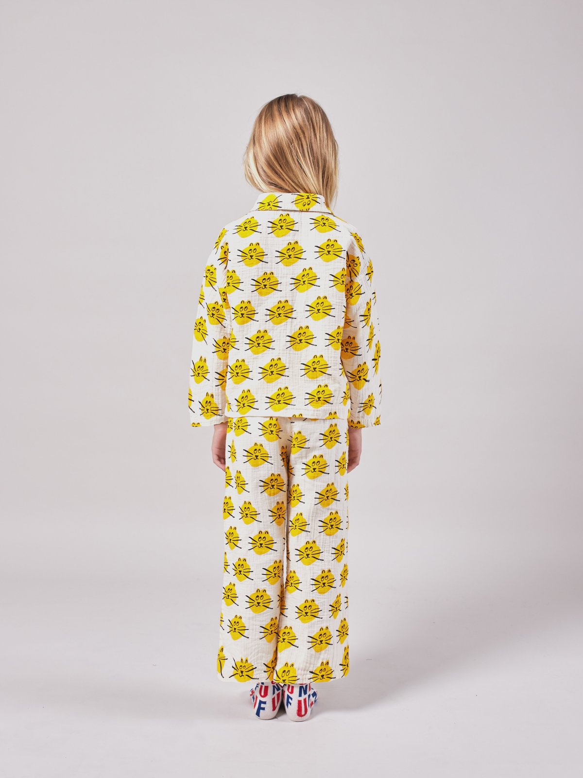 Kids Bobo Choses Cat Kid's Pajama Set - Yellow Cat | Garmentory