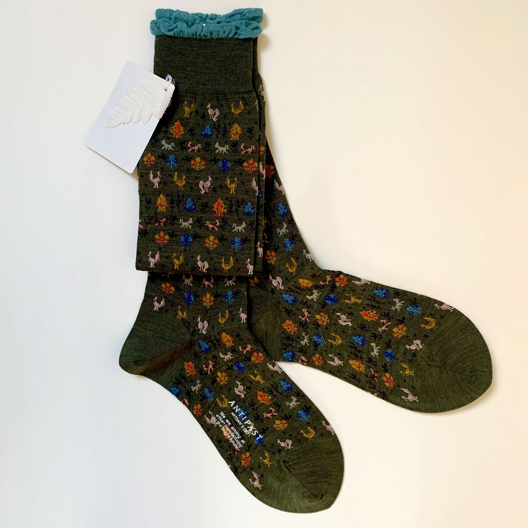 Antipast Tiny Animals Knee High Socks - Khaki | Garmentory