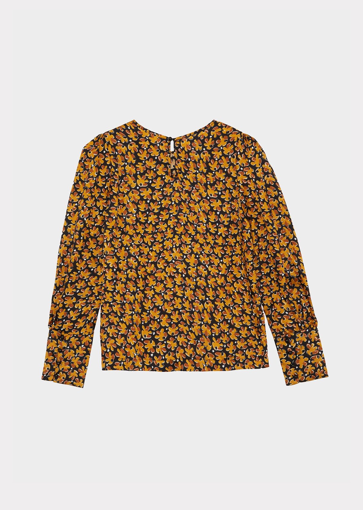 Caramel Puffy Sleeve Blouse - Black Leaf Print | Garmentory