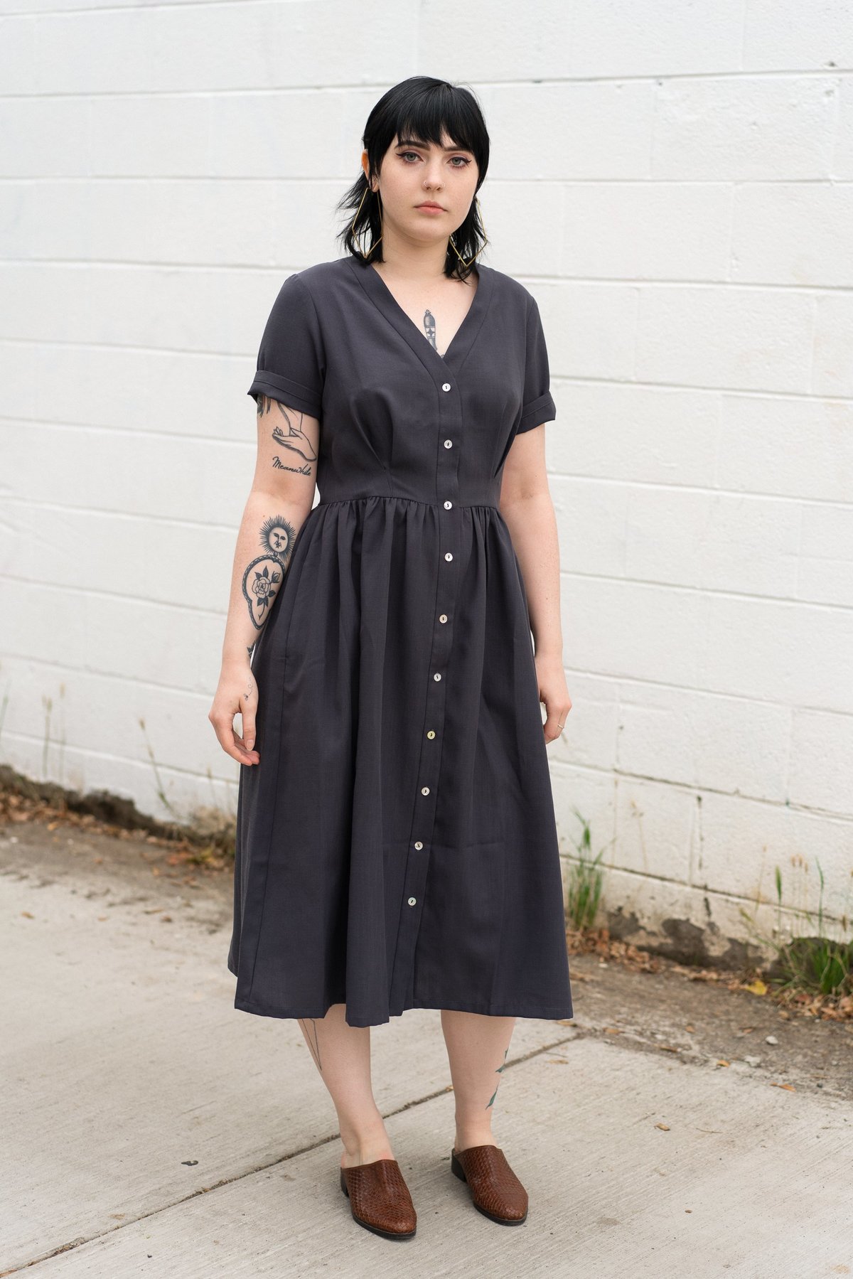 Altar Houseline Olivia Dress - Charcoal | Garmentory