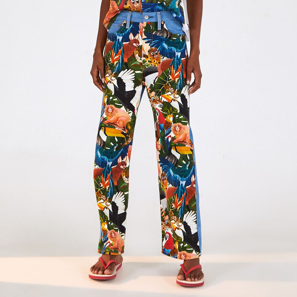 Levi's x Farm Rio Ribcage Crop Pants - Canopy Collage | Garmentory