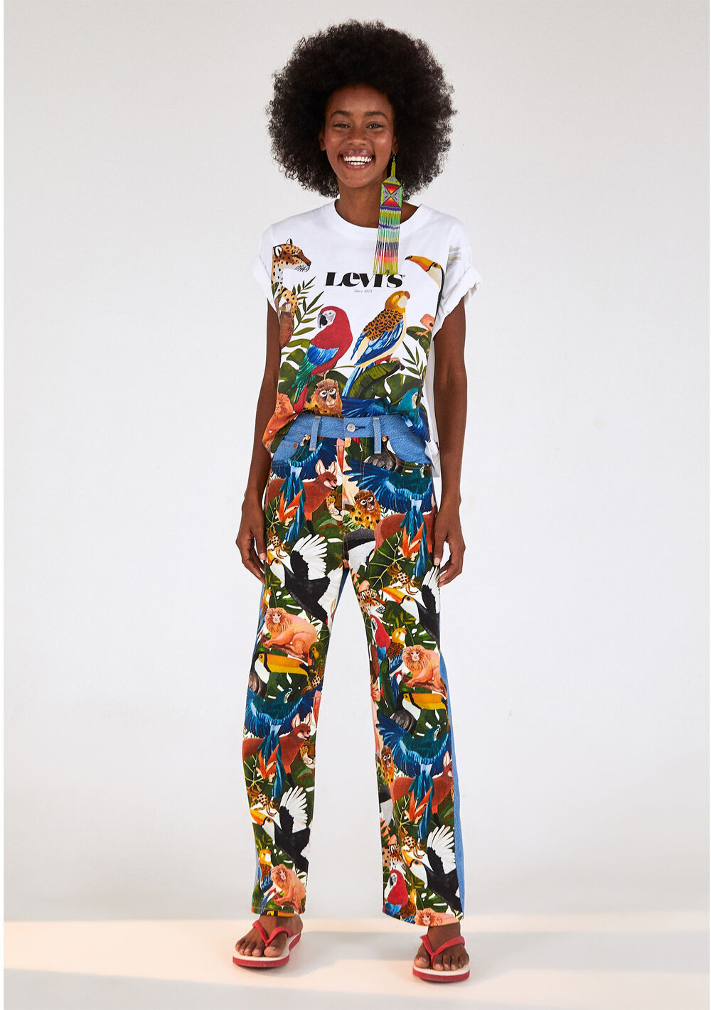 Levi's x Farm Rio Ribcage Crop Pants - Canopy Collage | Garmentory