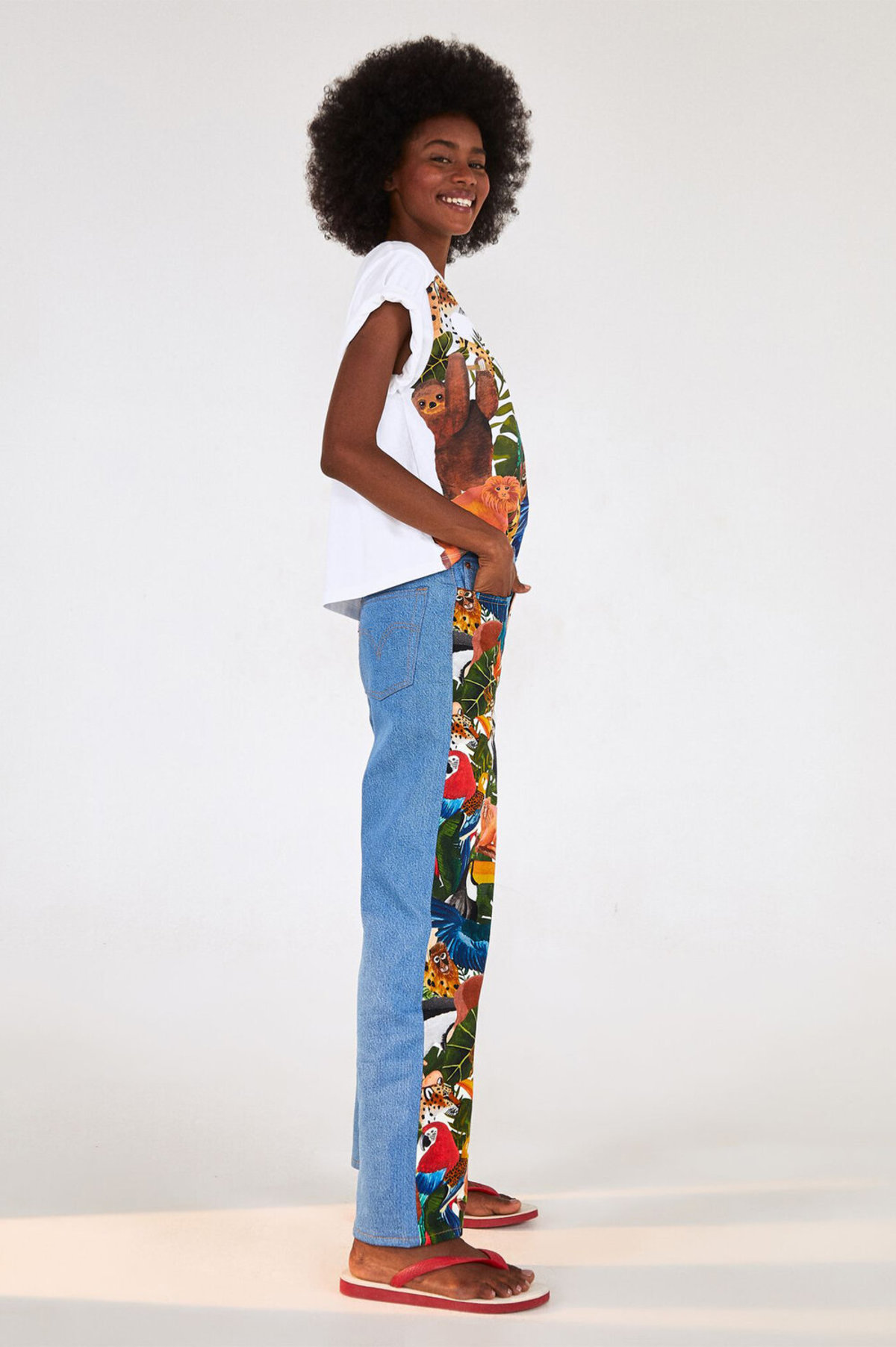 Levi's x Farm Rio Ribcage Crop Pants - Canopy Collage | Garmentory