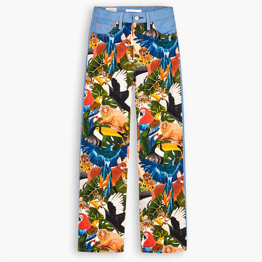 Levi's x Farm Rio Ribcage Crop Pants - Canopy Collage | Garmentory