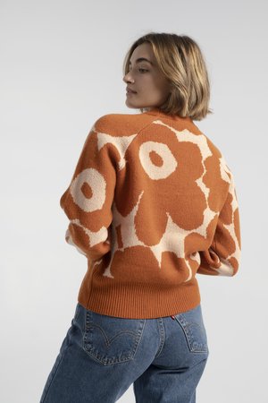 Marimekko Kietoa Unikko Knit Sweater - Peach Terracotta | Garmentory