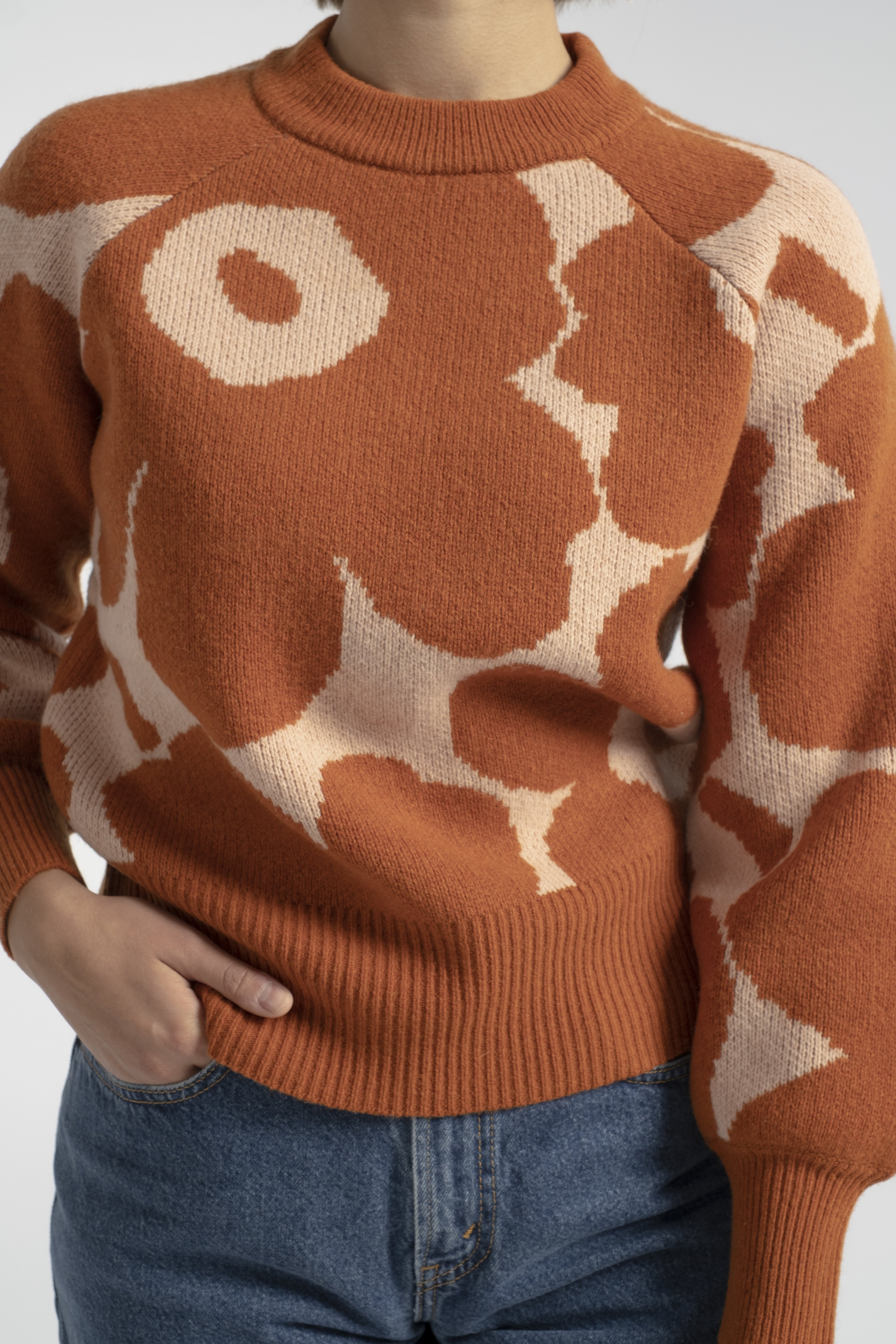 Marimekko Kietoa Unikko Knit Sweater - Peach Terracotta | Garmentory