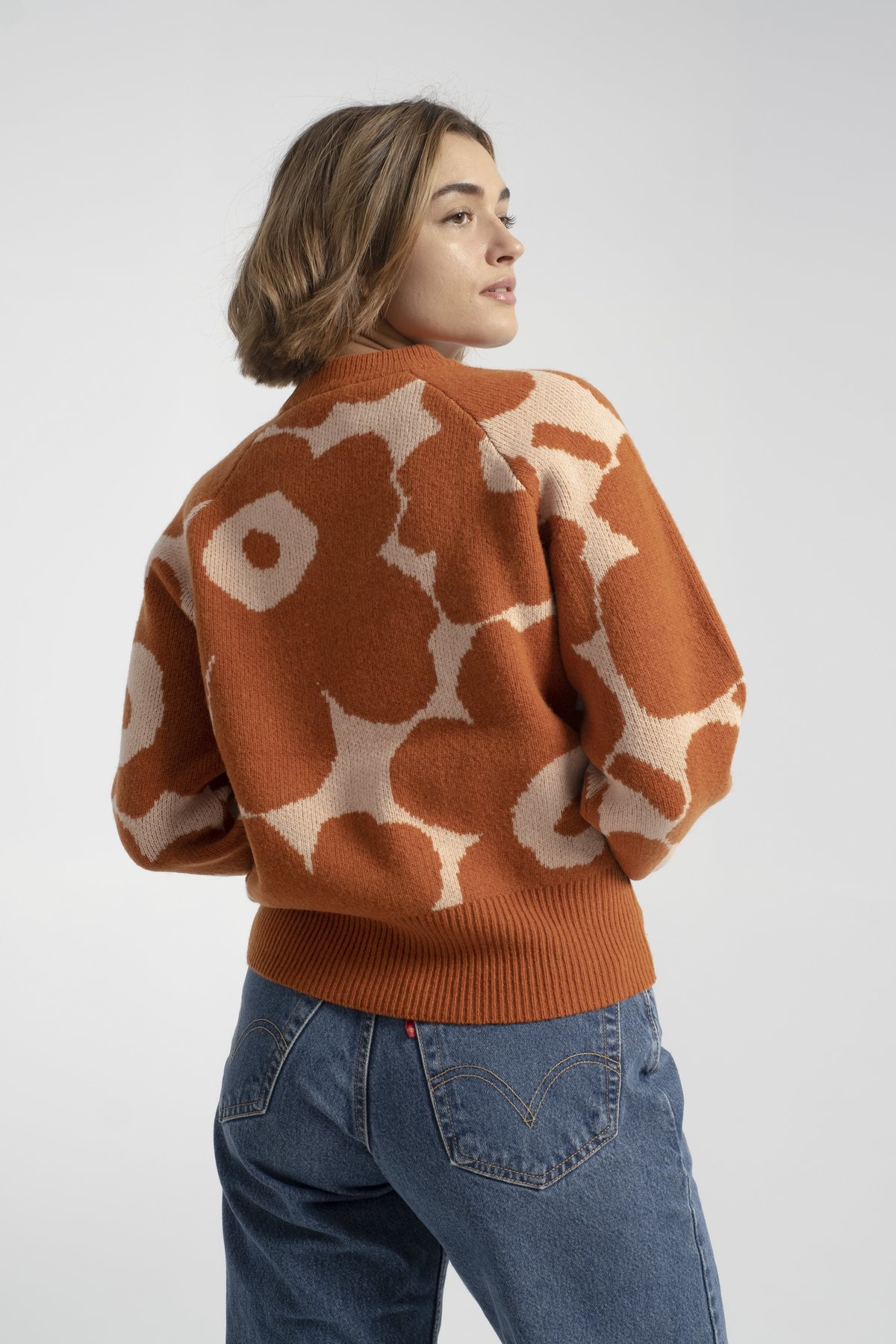 Marimekko Kietoa Unikko Knit Sweater - Peach Terracotta | Garmentory