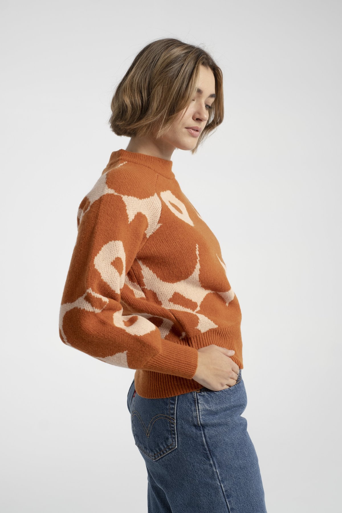 Marimekko Kietoa Unikko Knit Sweater - Peach Terracotta | Garmentory