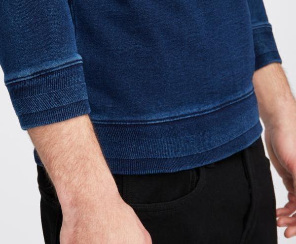 Edwin Enzyme Washed Raglan Sweat - Indigo | Garmentory