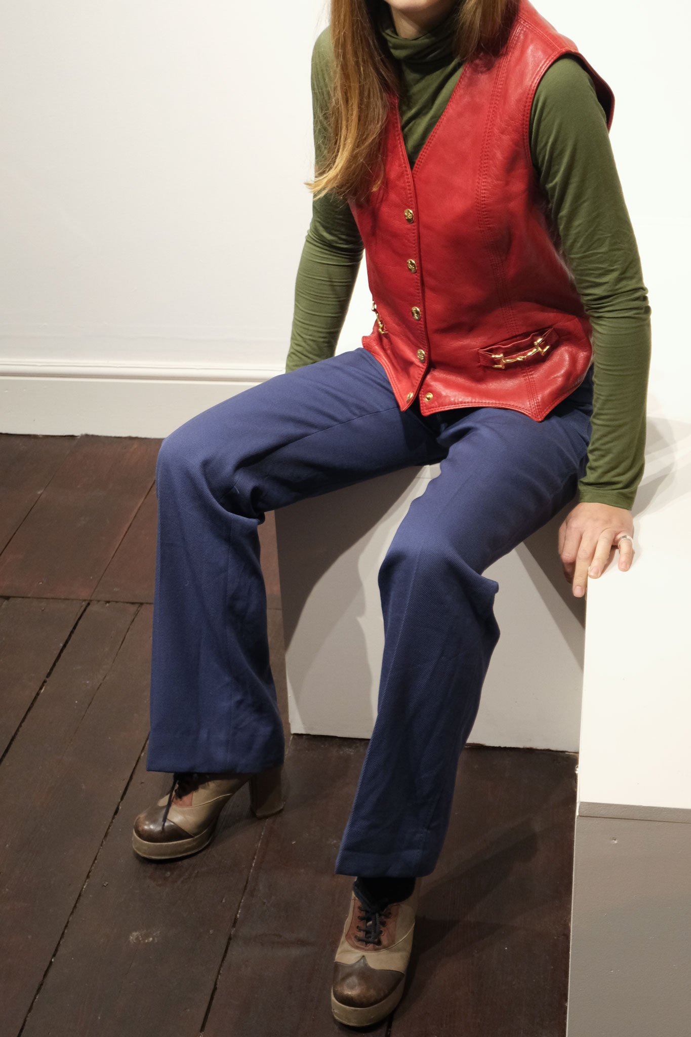 WOLF & GYPSY VINTAGE 1980s Authentic Celine Leather Waistcoat - Red ...