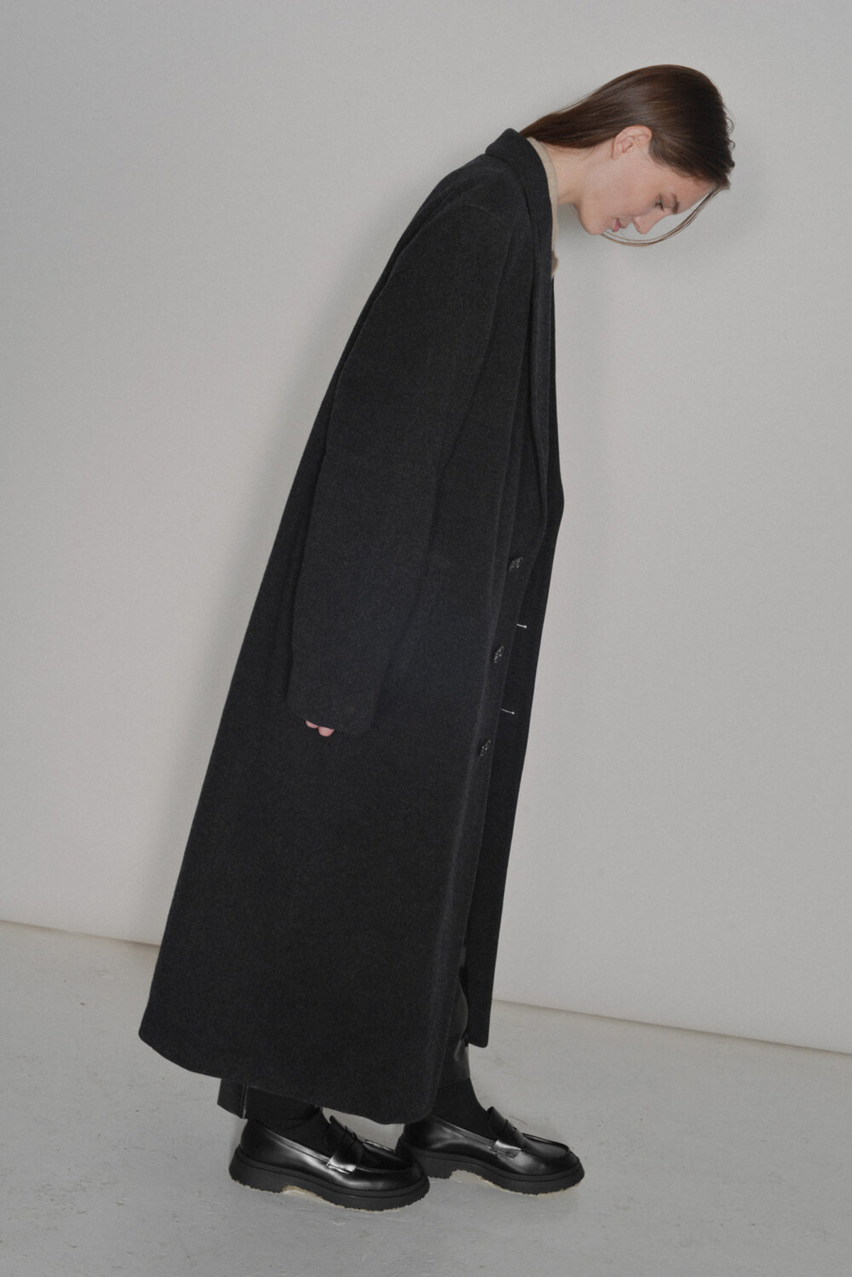 Vintage Giorgio Armani Menswear Wool Cashmere Overcoat - Black | Garmentory