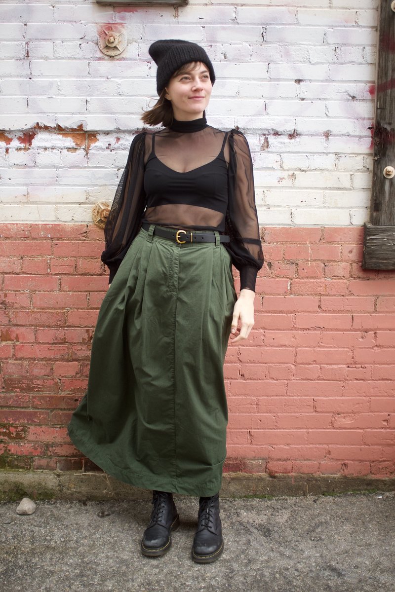 Girls of Dust Service Skirt Rip Stop - Forest Green | Garmentory