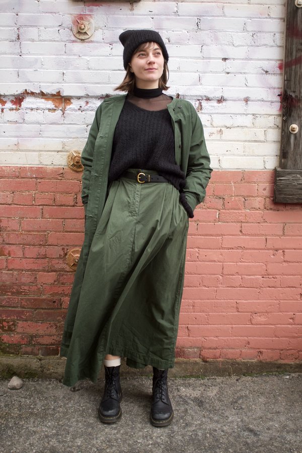 Girls of Dust Service Skirt Rip Stop - Forest Green | Garmentory