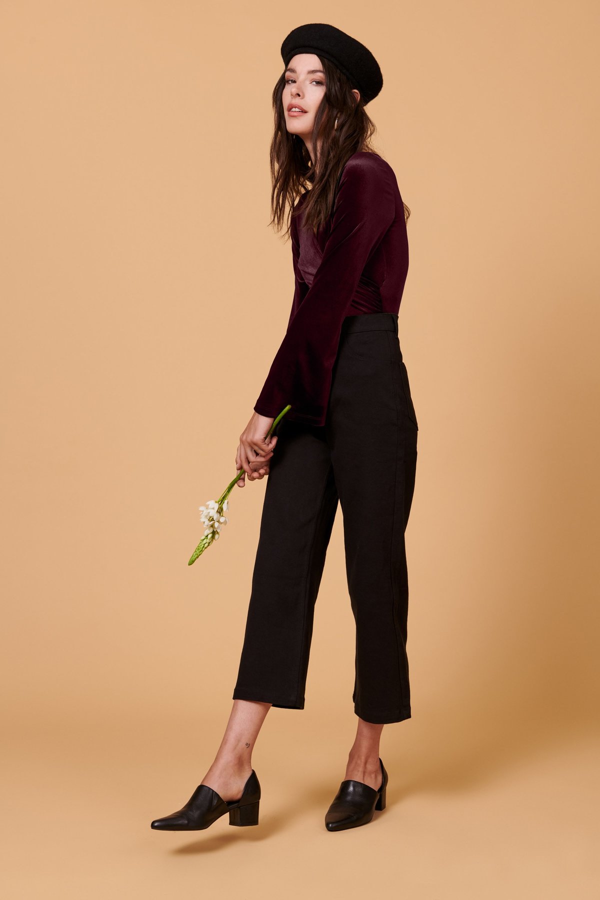 Whimsy + Row Alyssa Velvet Bodysuit - Plum | Garmentory