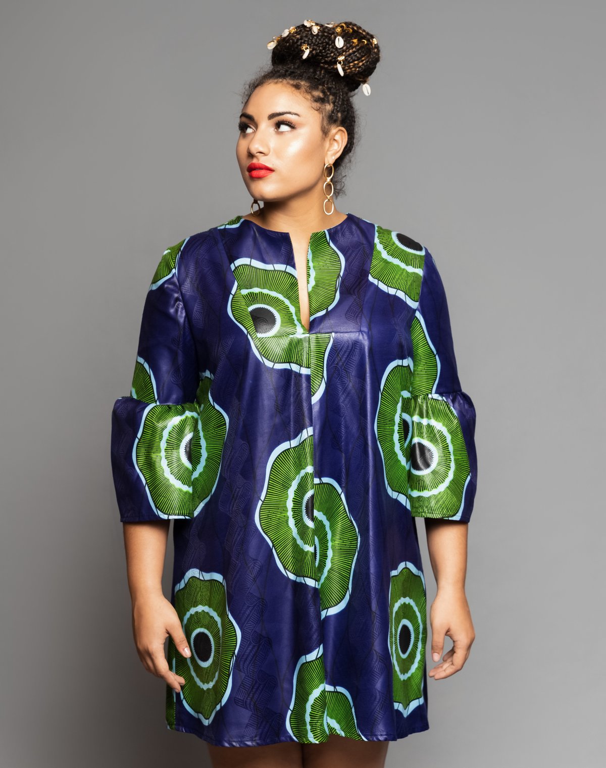 The Oula Company The Shift Dress - Navy Bazin | Garmentory