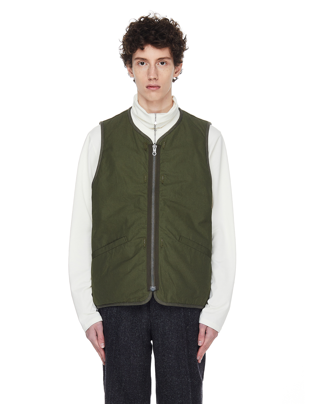 Visvim Khaki Zipped Vest - Khaki | Garmentory