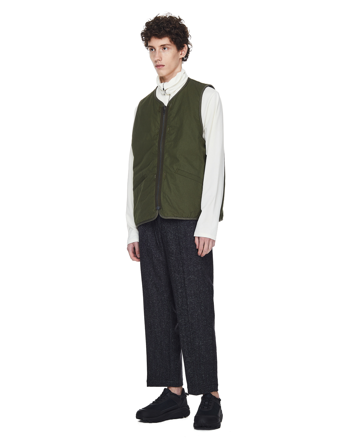 Visvim Khaki Zipped Vest - Khaki | Garmentory