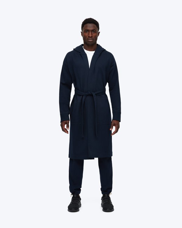 Reigning Champ terry applique robe - navy | Garmentory
