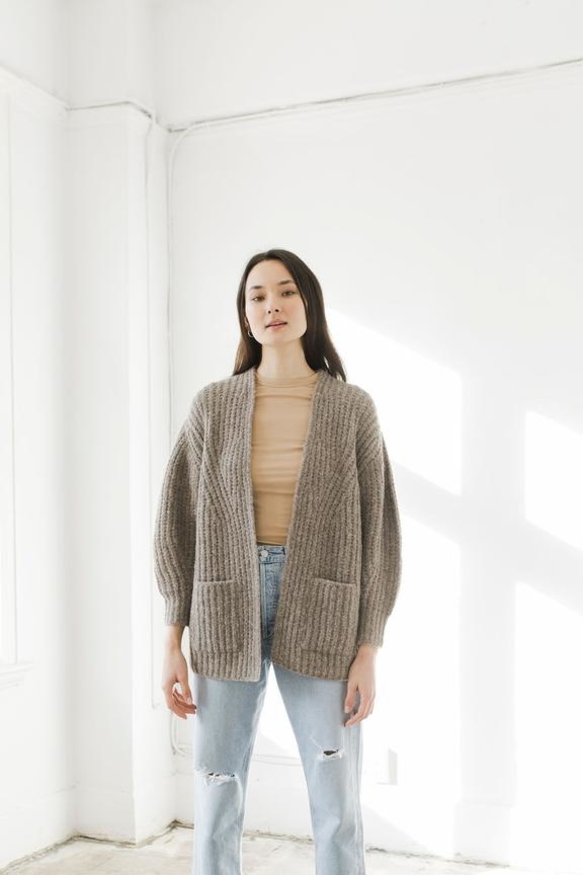 Marine Ribbed Knit Cardigan | Garmentory