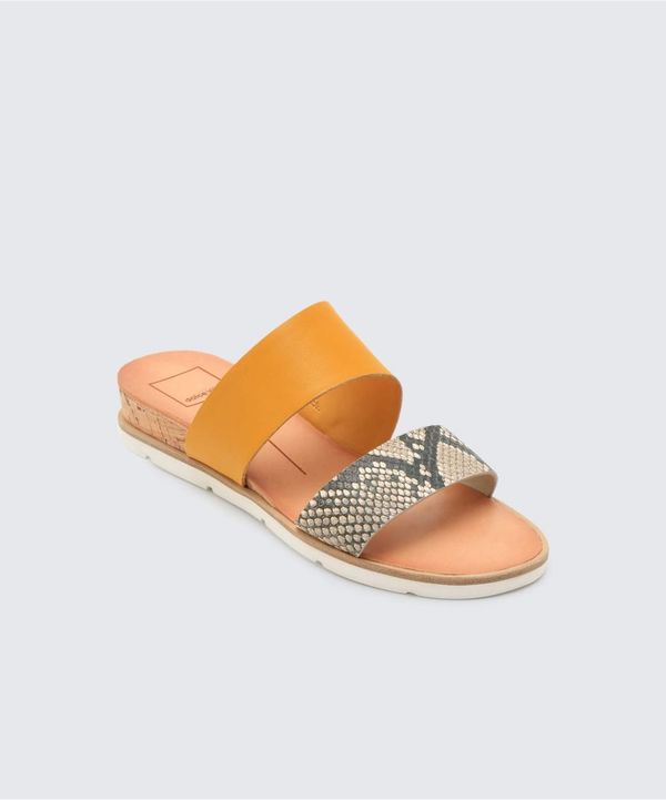 Dolce Vita Vala Sandals - Snake/mustard yellow | Garmentory