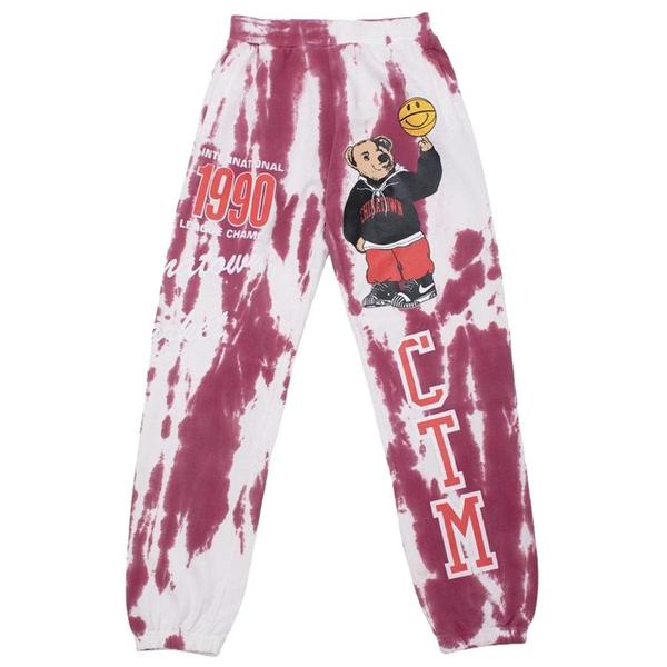 Smiley Champion Varsity Bear Sweatpants 'Red' | Garmentory