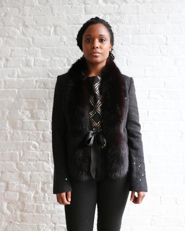 Juleh Juleh Sequin Fur Trim Jacket, Size M | Garmentory
